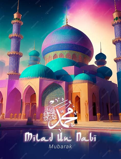 Premium Psd Milad Un Nabi Social Media Poster With Beautiful Mosque