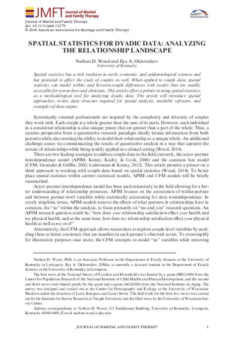 Spatial Statistics For Dyadic Data Analyzing The Relationship Landscape