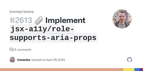 📎 Implement `jsx A11yrole Supports Aria Props` · Issue 2613 · Biomejs