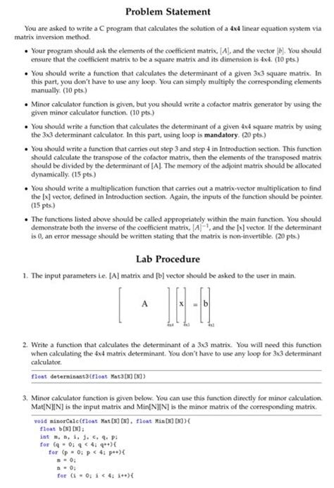 Solved Purpose Any Nxn Square Matrix A Is Called