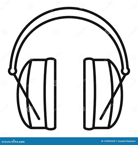 Icono De Los Auriculares Del Ruido Estilo Del Esquema Ilustraci N Del Vector Ilustraci N De
