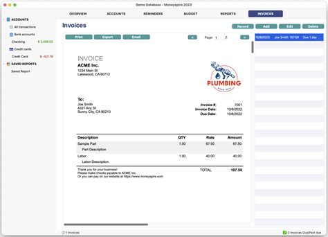 Invoices Moneyspire Knowledge Base