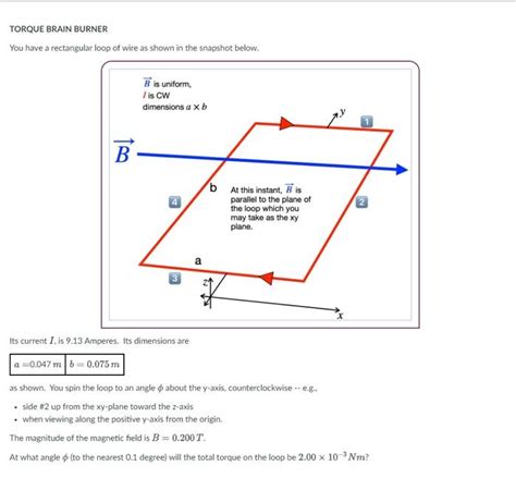 Solved TORQUE BRAIN BURNER You Have A Rectangular Loop Of Chegg Com