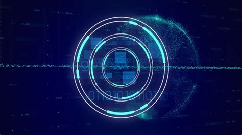 Animation Of Scope Scanning And Data Processing Over Binary Coding On Blue Background Premium