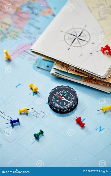 Pins Compass And Pins Stock Image Image Of Object