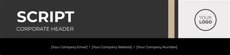 Free Script Corporate Header Template To Edit Online
