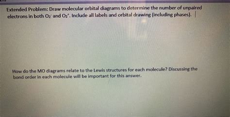 Solved 1 Draw Molecular Orbital Diagrams To Determine The