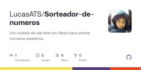 Github Lucasatssorteador De Numeros Um Modelo De Site Feito Em React Para Sortear Números