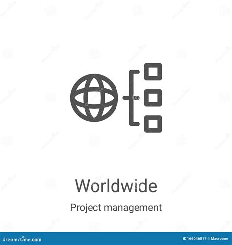 Worldwide Icon Vector From Project Management Collection Thin Line Worldwide Outline Icon