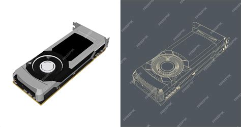 Premium Vector Vector Gpu Vga Graphic Card Graphics Processing Unit Line Art Icon Background