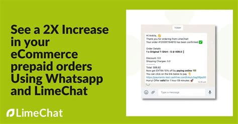 Convert Cod Orders To Prepaid With Whatsapp Limechat