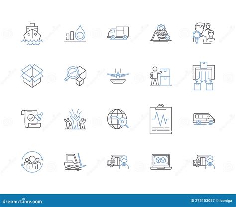 Courier Services Outline Icons Collection Courier Services Delivery