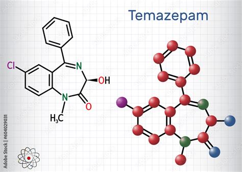 Temazepam Drug Molecule It Is Benzodiazepine Used To Treat Panic