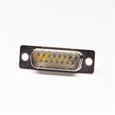 Elecbee 15 Pin D Sub Male Stamped Pin 2 Row Connector Plug Db 15 Chassis Mount 20pcs