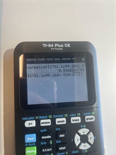 Issue With Normalcdf Producing Only Negative Answers Rticalculators