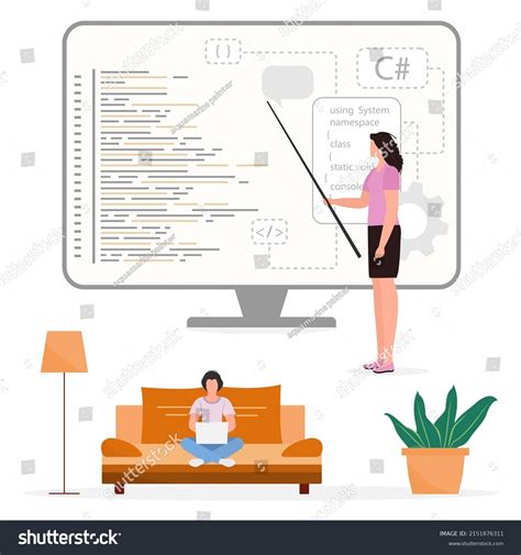 Vector Illustration Programming Languages Learning Software Stock