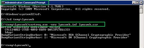 generate ssl certificate request csr using certreq exe