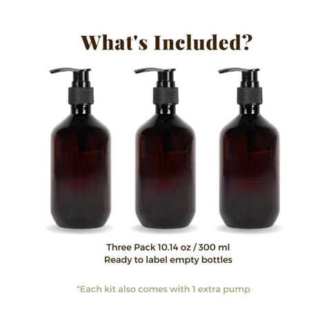 3 Pack Ready To Label Refillable Dispenser Bottles ~ 10 14 Oz Vha™