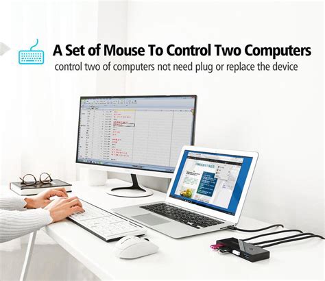 Luom T06 KVM Switch Box USB3 0 Switcher 2 Port PCs Sharing 4 USB Devices For Keyboard Printer