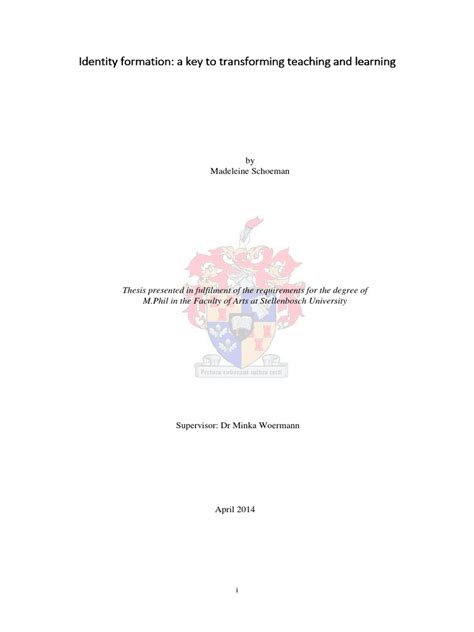 Identity Formation A Key To Transforming Pdf Consciousness Poverty