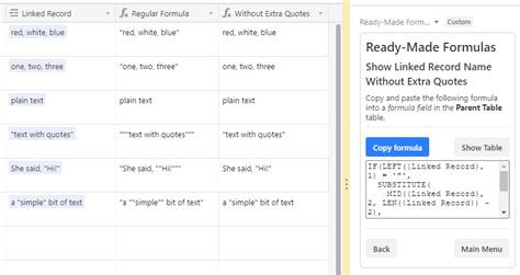unwanted quotation marks in pulled through by formula airtable community