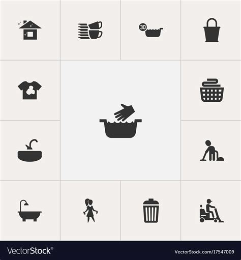 Set Of 13 Editable Cleanup Icons Includes Symbols Vector Image