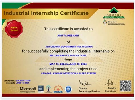 Matlab Internship Completed Learningexperience Careergrowth