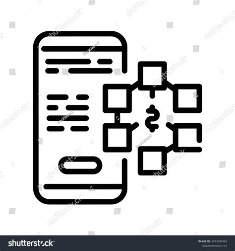 Dapp Line Icon Virtual Money Stock Vector Royalty Free 2223384363
