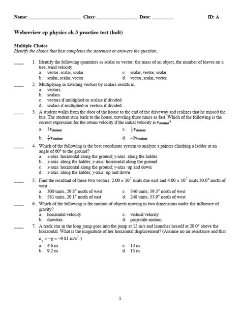 webreview cp physics ch 3 practice test holt pdf euclidean vector