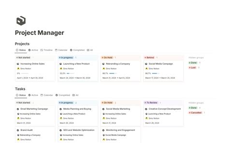 Project Manager Template Notion Marketplace