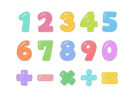 Premium Vector Cute And Funny Numbers Collection Hand Drawn Colorful Numbers Design With