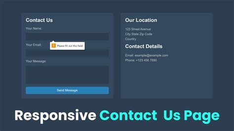 How To Make A Responsive Contact Form Using Html And Css Contact Us