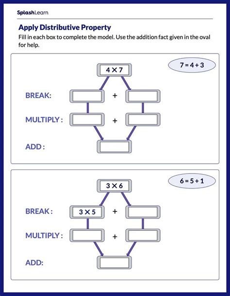 complete using distributive property worksheet