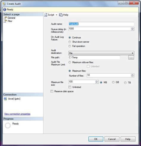 security create and view audit logs sqlservercentral