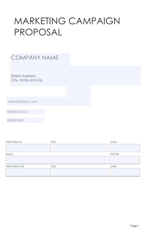 Marketing Proposal Template Free Word Templates