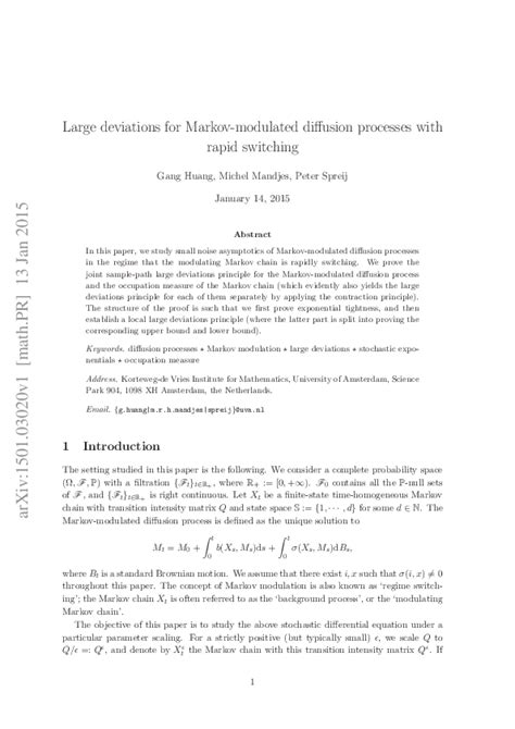 pdf large deviations for markov modulated diffusion processes with