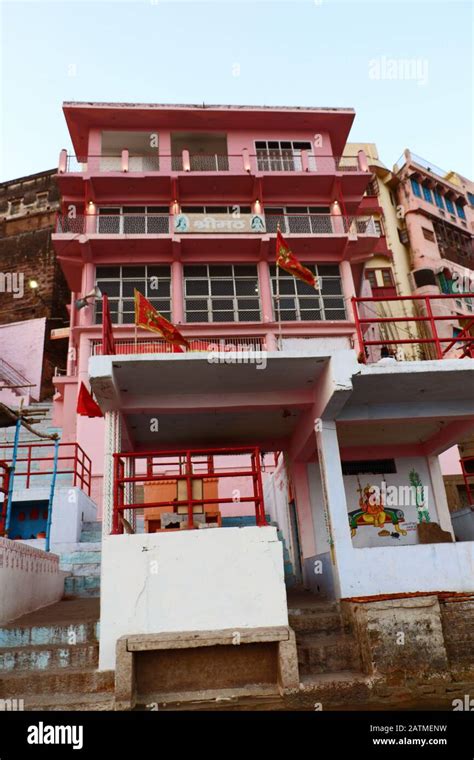 View Of Popular Assi Ghat With Several Pilgrims That Stands At The Southernmost Part Of