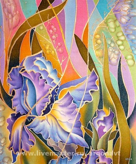 Декоративное панно Ирисы в интернет магазине на Ярмарке Мастеров Картины Москва доставка