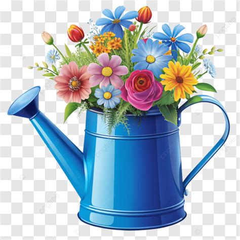 봄의 느낌 푸른 물뿌리개 신선한 꽃 클립 아트 봄 피는 꽃 야외 장식 Png 일러스트 및 이미지 에 대한 무료 다운로드 Pngtree