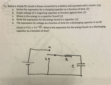 Solved RC CurcuitQuestion A RC Circuit Is Drawn To A Chegg Com