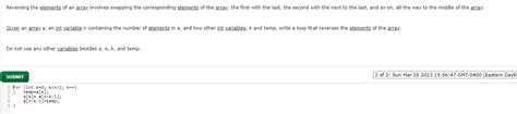 Given An Array A An Int Variable N Containing The Chegg