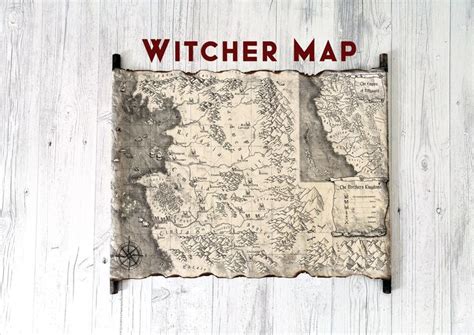The Witcher Map On Handmade Scroll Map Of The Northern Kingdoms