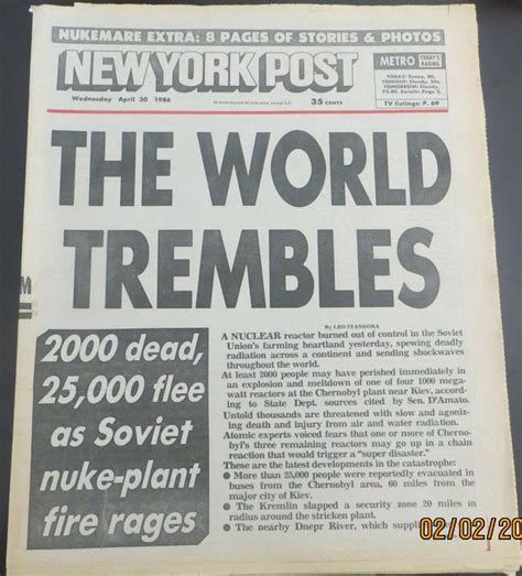 4301986 Ny Newspaper Chernobyl Nuclear Disaster Partial Core