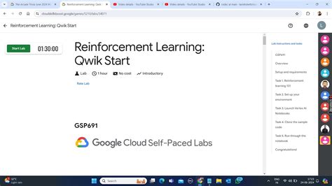 Reinforcement Learning Qwik Start Lab Solution Qwiklabs Arcade 2024 Youtube
