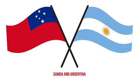 사모아와 아르헨티나 국기는 교차하고 플랫 스타일을 흔들어 공식 비율 올바른 색상입니다 경제에 대한 스톡 벡터 아트 및 기타 이미지 경제 국기 국제 금융 Istock
