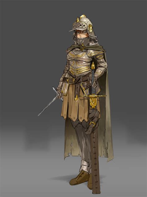 Notfuji Original Brown Footwear Absurdres Highres 1girl Armor Belt Blue Eyes Bow