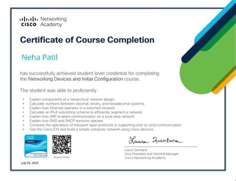 Ciscocertification Netacad Cisco Neha Patil