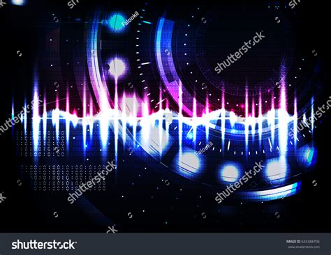 Technological Abstract Digital Pulse Background Vector Stock Vector Royalty Free 633388706