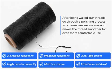 Toolsside 9 Ply Black Waxed Twine 1500 Feet 500 Yard Wax