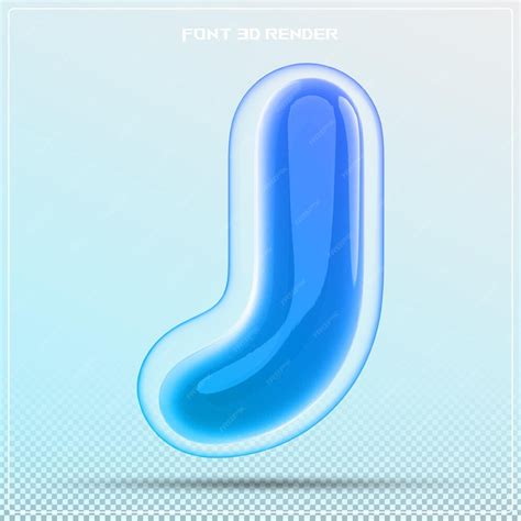 Premium Psd Blue Letter J Font Alphabet 3d Render